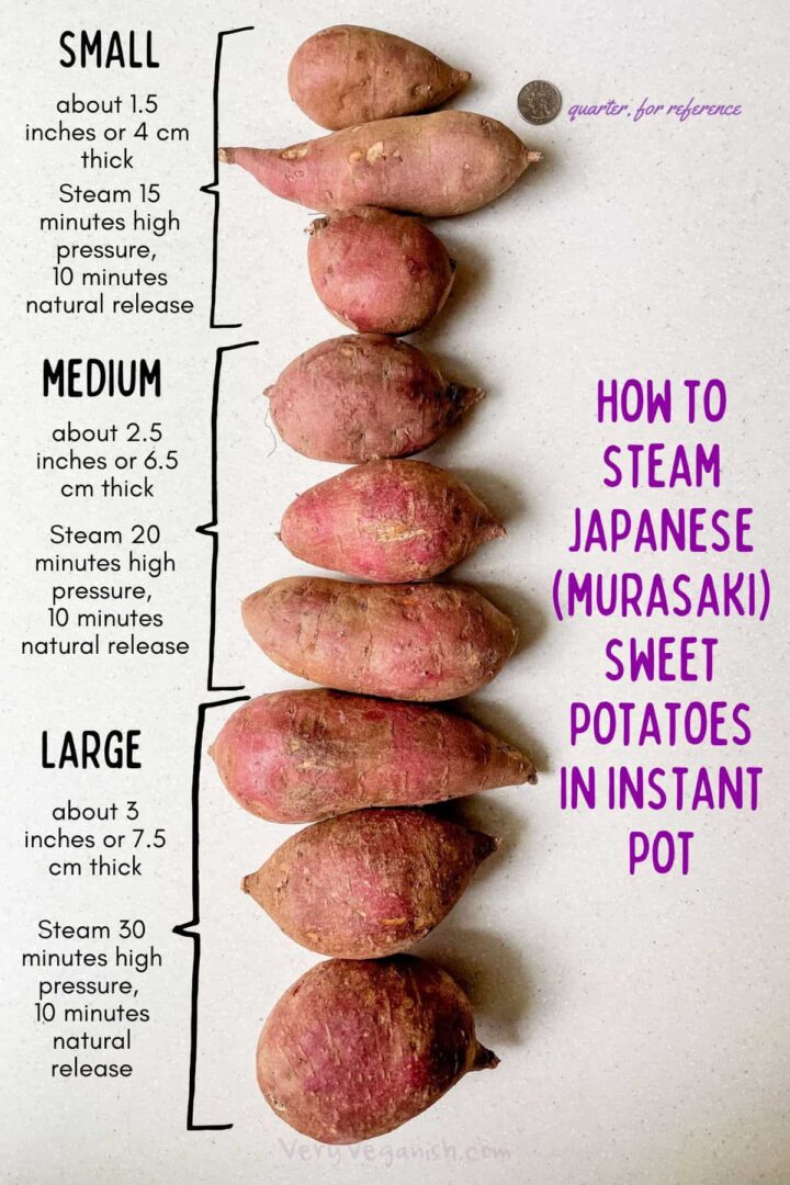 Instant Pot Steamed Japanese Sweet Potatoes - Very Veganish