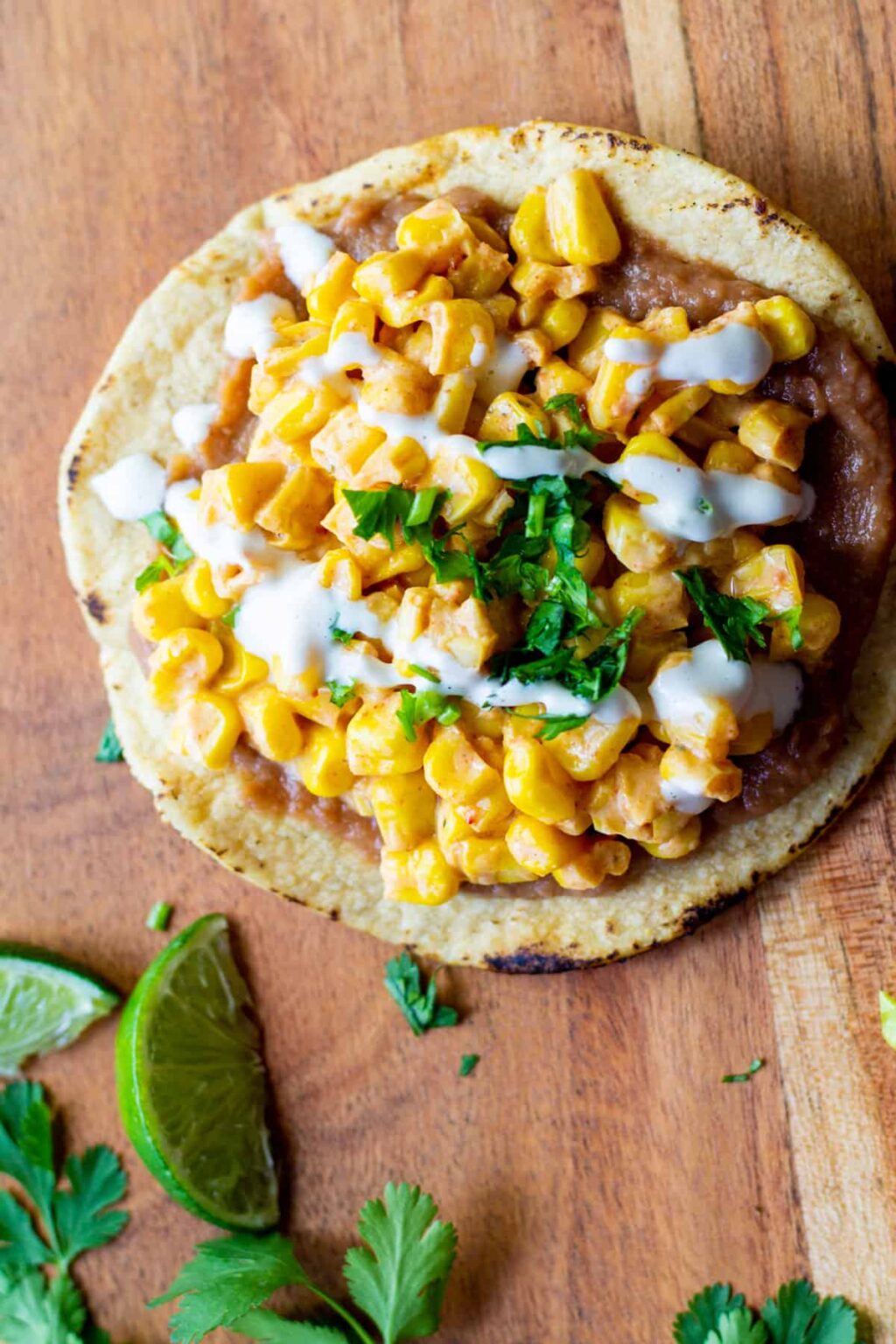 Tostadas with Vegan Mexican Street Corn - Very Veganish