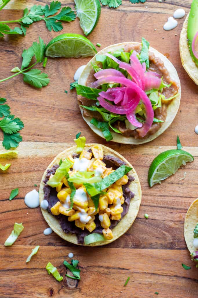 Mini Plant-Based Tostadas, 4 Ways - Very Veganish