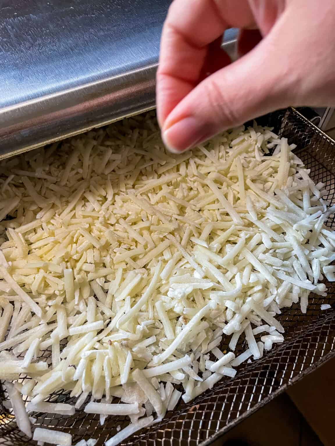 Air Fryer Hash Browns (Using Frozen Shredded Potatoes) - Very Veganish